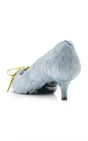 Prada Feathered Satin Pumps