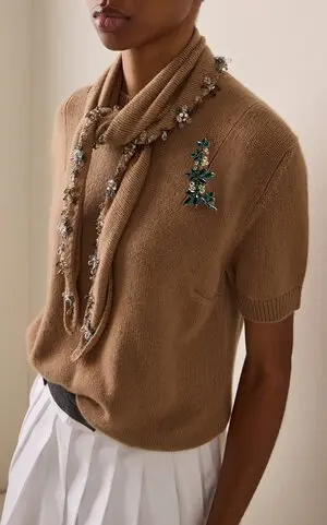 Prada Crystal Flowers Brooch