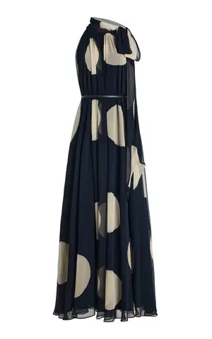 Max Mara Silk Georgette Dress - Navy