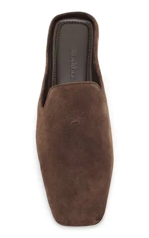 Max Mara Leather Square-toe Mules - Brown