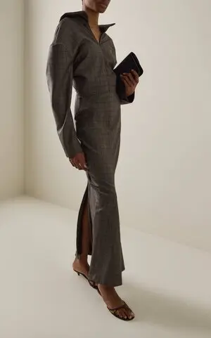 THE LATEST Esmeralda Plaid Wool Maxi Dress