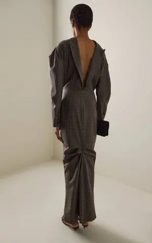 THE LATEST Esmeralda Plaid Wool Maxi Dress