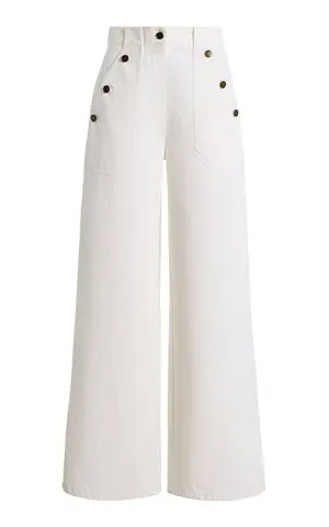 Max Mara Denim Wide-leg Trousers - White