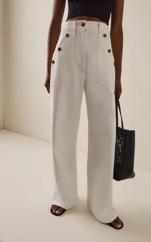 Max Mara Denim Wide-leg Trousers - White