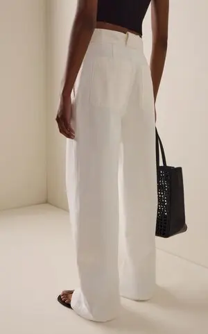 Max Mara Denim Wide-leg Trousers - White