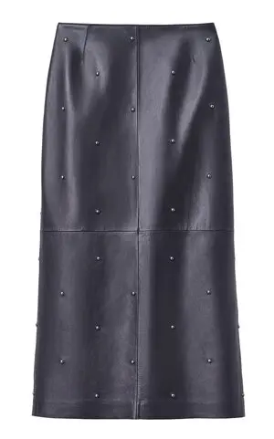 Lafayette 148 New York Studded Leather Column Skirt