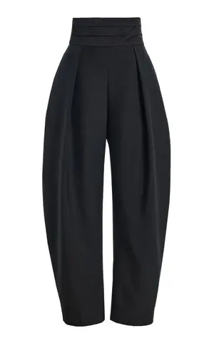 RÓHE Puck Wool-blend Barrel-leg Pants - Black