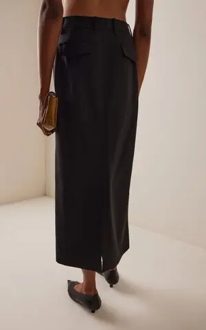 Lafayette 148 New York Wool Trouser Skirt - Black