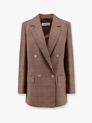 Max Mara Mxmastrale Wool Blazer With Prince Of Wales Pattern - Multicolor