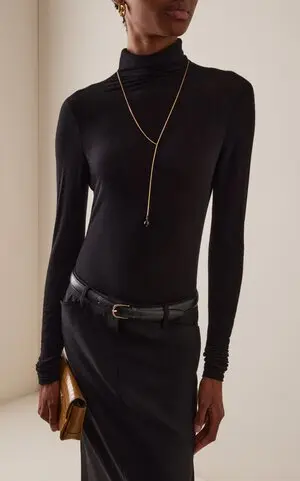 Lafayette 148 New York Jersey Elongated Turtleneck