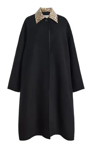 RÓHE Róhe Cheetah Collar Wool Overcoat