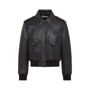 JIL SANDER Leather Blouson - Black