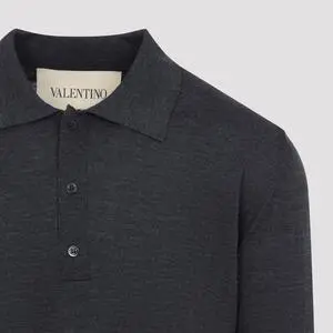 Valentino Garavani Knit Polo Sweater - Gray
