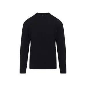 Giorgio Armani Geometric Pattern Crew Neck Sweater - Blue