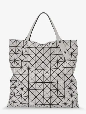 Issey Miyake Prism Matte Geometric Pattern Shoulder Bag - Gray