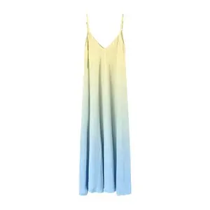 ALOHA FROM DEER Yellow / Blue Butter Blue Maxi Dress