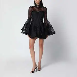 Zimmermann Valiant Silk Organza Mini Dress - Black