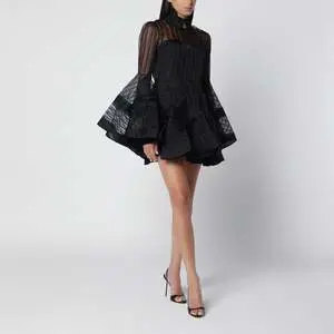 Zimmermann Valiant Silk Organza Mini Dress - Black