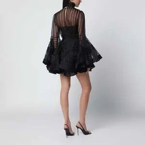 Zimmermann Valiant Silk Organza Mini Dress - Black