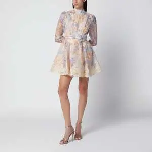 Zimmermann Valiant Hydrangea Linen And Silk Mini Dress