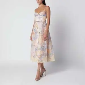 Zimmermann Valiant Hydrangea Silk Linen Midi Dress