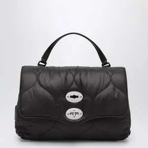ZANELLATO Small Postina Bag In Liquirizia Padded Fabric - Black