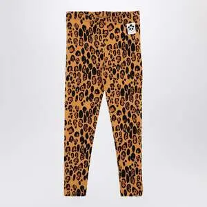 MINI RODINI Basic Leopard Print Tencel Lyocell Leggings - Beige