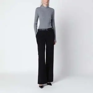 Victoria Beckham Georgia Marl Ribbed Merino Wool Sweater