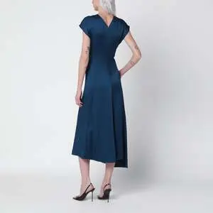 Victoria Beckham Satin Crêpe Midi Dress - Blue