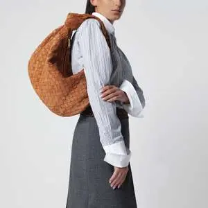 Bottega Veneta Amber Intrecciato Suede Jodie Bag