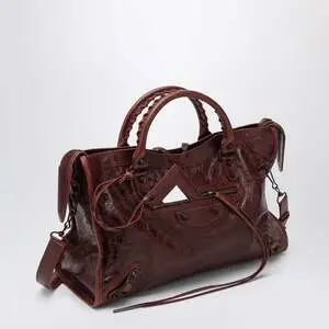 Balenciaga Medium Le City Handbag In Merlot Leather
