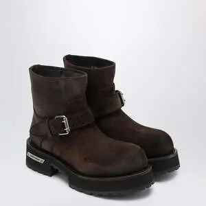 Balenciaga Venom Mini Waxed Suede Calfskin Boots