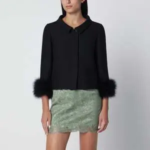 Valentino Garavani Jacket With A Peter Pan Collar In Virgin Wool And Silk