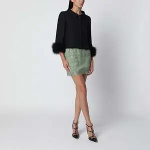 Valentino Garavani Jacket With A Peter Pan Collar In Virgin Wool And Silk