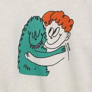 BOBO CHOSES Hug Hairy Monster Sweatshirt In Cotton