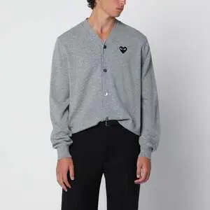 Play Comme Des Garcon Light Wool Cardigan With Heart Patch