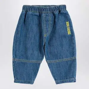 BOBO CHOSES Trousers Taxi Saurus Tag In Midnight Organic Cotton - Blue