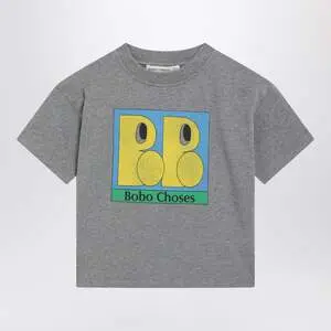 BOBO CHOSES Heather Cotton T-shirt - Grey