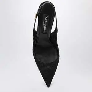 Dolce & Gabbana Cardinal Red Lace And Patent Slingback Shoes