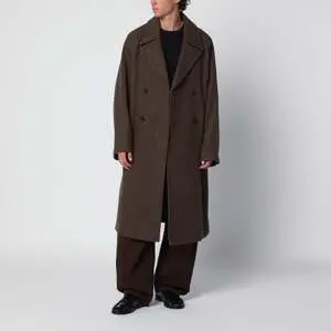 LEMAIRE Long Double-breasted Mud Wool And Alpaca Coat