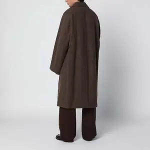 LEMAIRE Long Double-breasted Mud Wool And Alpaca Coat