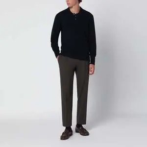 DRUMOHR Navy Wool Polo Shirt