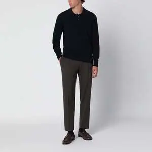 DRUMOHR Navy Wool Polo Shirt