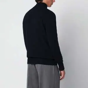 DRUMOHR Navy Wool Half-zip Jumper