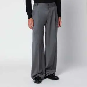 Dolce & Gabbana Melange Flannel Pleated Trousers