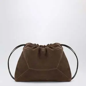 Brunello Cucinelli Caramel Suede Bc Duo Pouch Bag With Monile - Brown