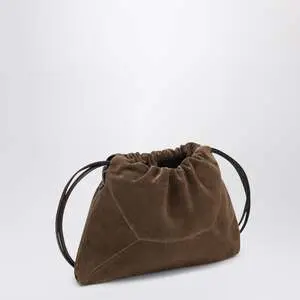 Brunello Cucinelli Caramel Suede Bc Duo Pouch Bag With Monile