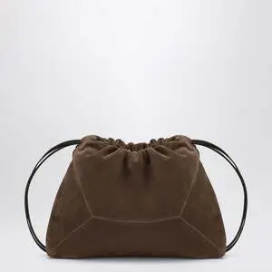 Brunello Cucinelli Caramel Suede Bc Duo Pouch Bag With Monile