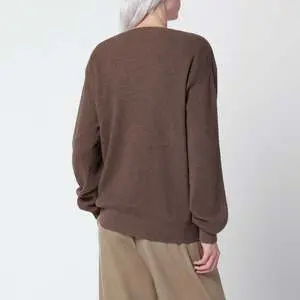 THE ROW Phef Fudge Cotton And Cashmere V-neck Sweater
