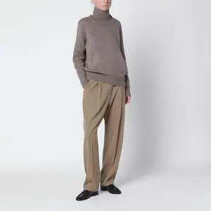 THE ROW Plira Taupe Cashmere Turtleneck Sweater